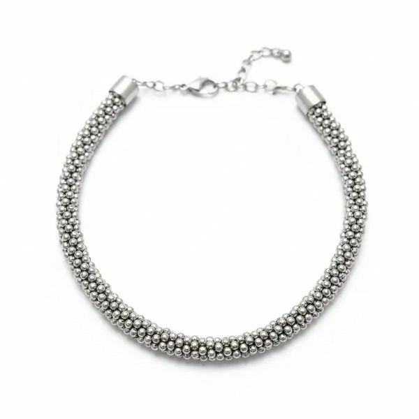 BY VIRGO Caelia Beaded Necklace - Silver