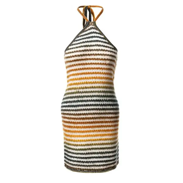 FULLY FASHIONING Farrah Stripe Halter Dress