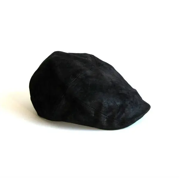 DASMARCA HATS Alex Suede Leather Cap - Black