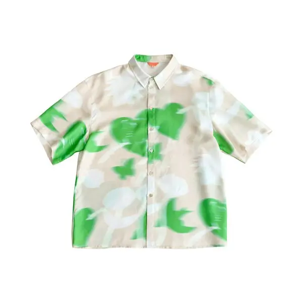 LOST PATTERN Frida's Dream Silk Shirt - Green/white