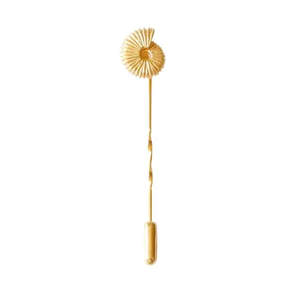LEE RENEE Ammonite Tie Pin –twist Tie Pin - Gold