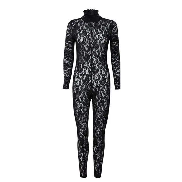 SARAH REGENSBURGER Lace Catsuit - Black