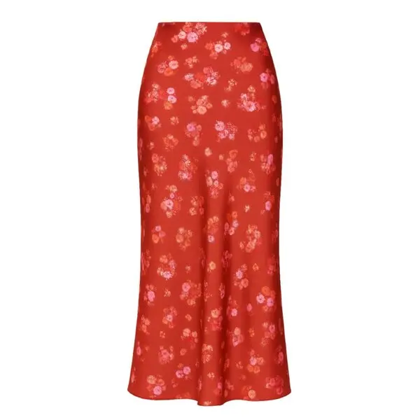 AVANI APPAREL Iris Skirt Flower Print - Red