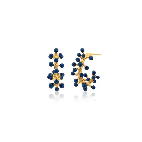 MILOU JEWELRY Charlotte Hoop Earrings - Blue