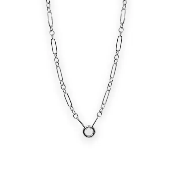 ALEXIE OF ATHENS Tria Mixed Link Paperclip Charm Chain - Silver