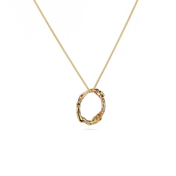 LULU AND BOO JEWELLERY Small Molten Halo Solid Necklace - Gold