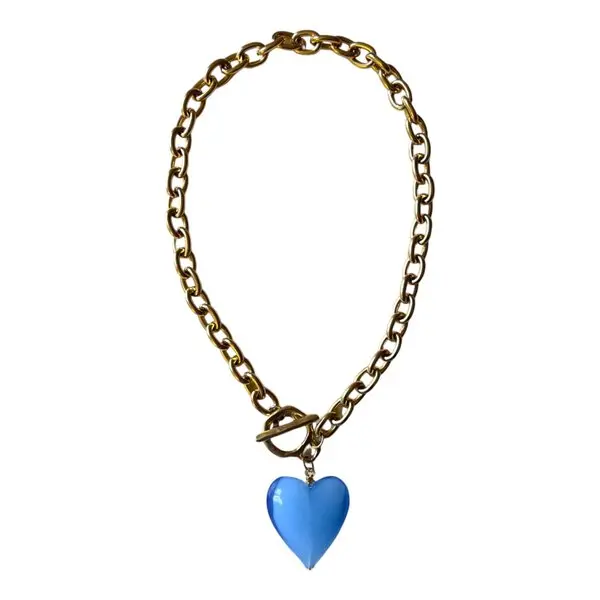 SCCOLLECTION Amore Heart Necklace - Gold/blue