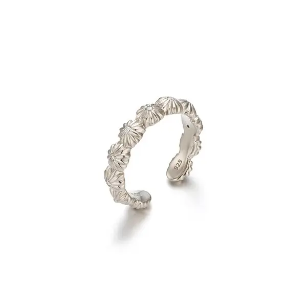 DIDIER DUBOT La D. D Poppy Flower Ring - Silver