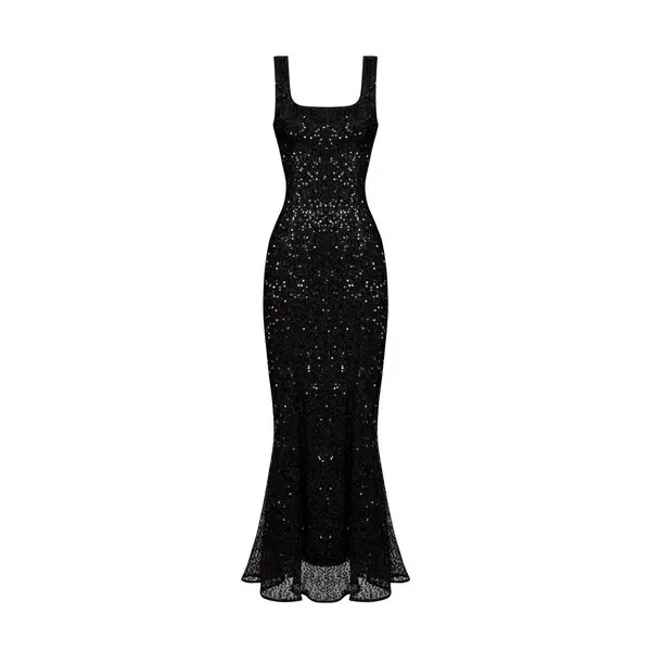 ELSAVA Sequin Maxi Dress - Black