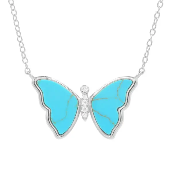 KAMARIA Butterfly Pendant Necklace - Silver