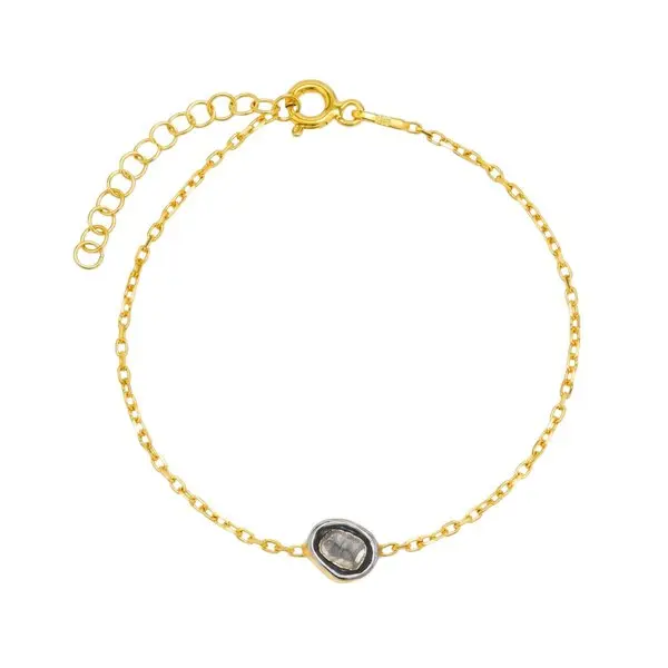 SPERO LONDON Sterling Silver Raw Uncut Polki Diamond Bracelet - Gold