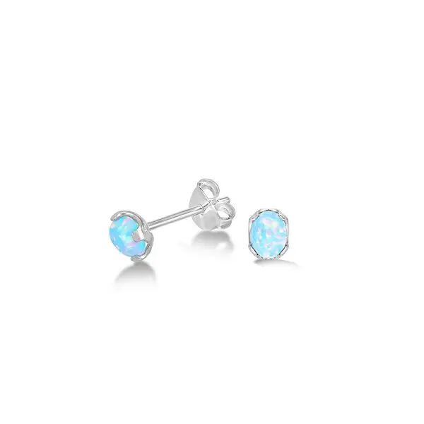 DOWER & HALL Sterling Opal Stud Earrings - Silver