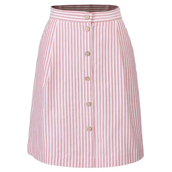 SMART AND JOY Striped Buttoned Short Skirt