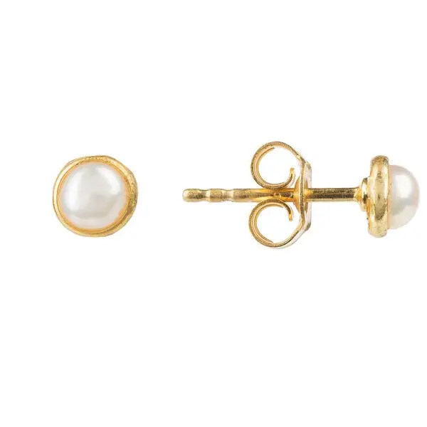LATELITA Single Pearl Stud Earring - Gold/white