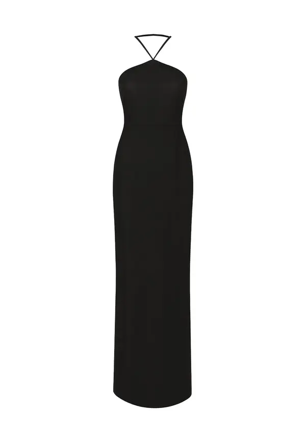 NAZLI CEREN Violette Long Crepe Dress