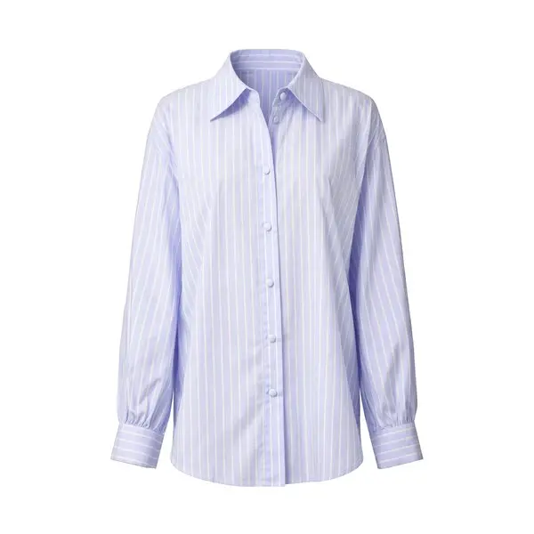 OH!ZUZA NIGHT&DAY Striped Oversized Cotton Shirt