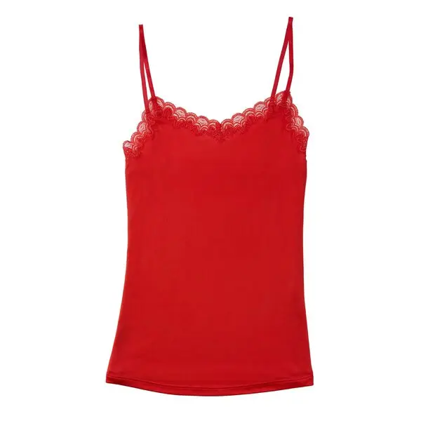 Uwila Warrior Soft Silk Lace Camisole - Red