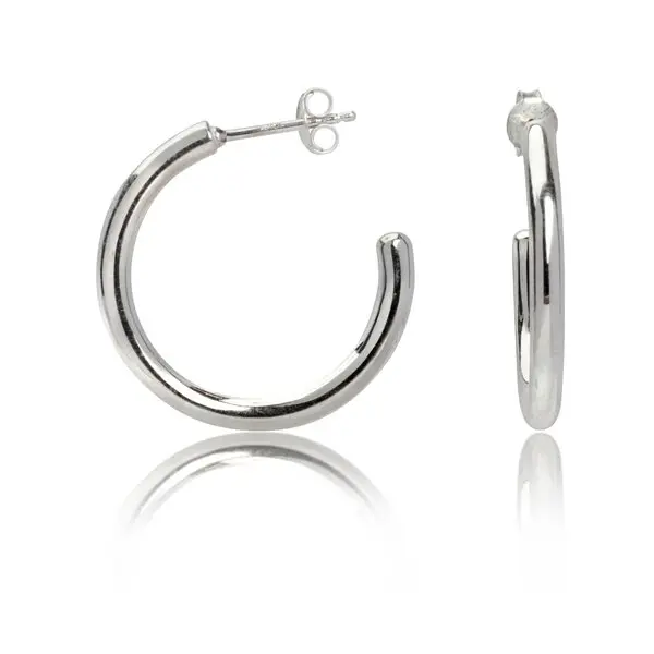 THE JEWELLERY STORE LONDON Open Hoop Stud Earrings - Silver