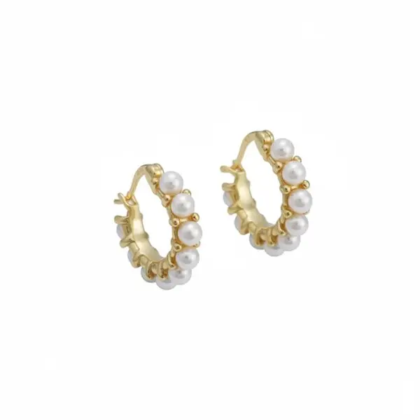 ANGEL BAROCCO Freshwater Pearl Hoop Earrings - Gold