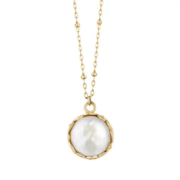 KATY FAYE Alya Pearl Necklace - Gold/white
