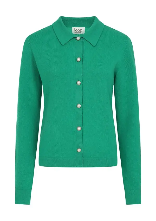 LOOP CASHMERE Knitted Cashmere Shirt - Green