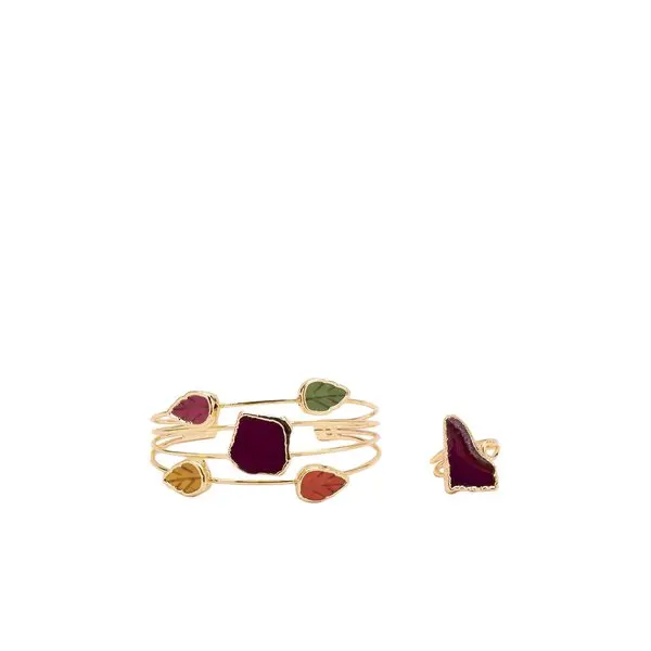 ILVI Zaan Bracelet & Ring Set - Red