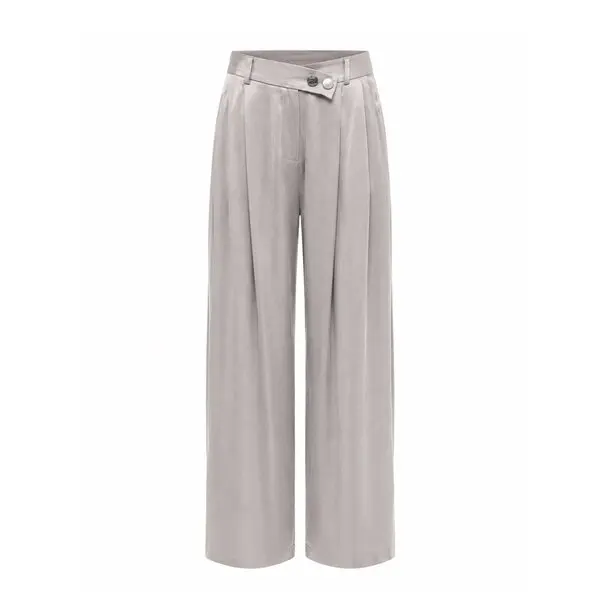 MIRIMALIST Loose Silver Maxi Pants - Grey