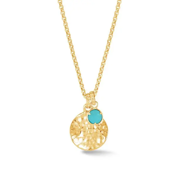 DOWER & HALL Gold Vermeil Turquoise Pendant Necklace - Gold/blue