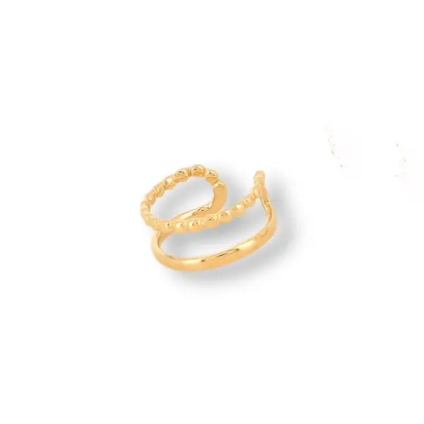 DIVINE ARIA Lilly Tarnish-free Textured Ear Cuff - Gold