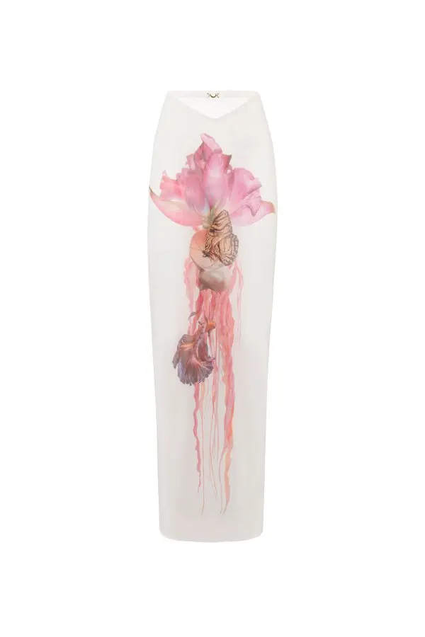 LUNA B Laura Maxi Skirt - White