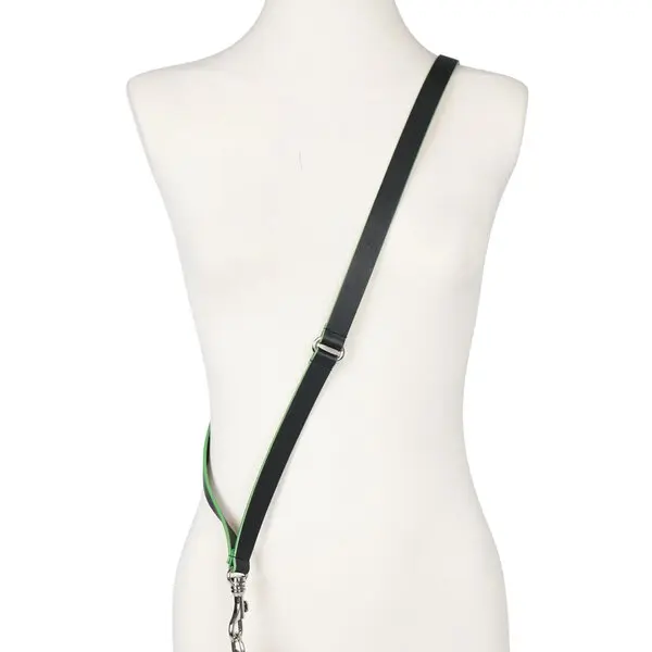 BRUNO'S SHOP Hands-free Leather Dog Leash - Green/black