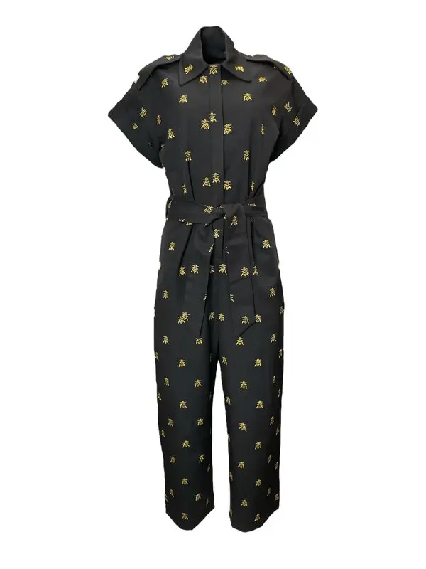 ANY OLD IRON Embroidered Wasp Jumpsuit - Gold/black/yellow