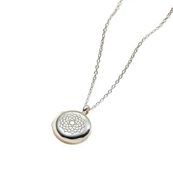 POSH TOTTY DESIGNS Sterling Circle Chakra Locket Necklace - Silver