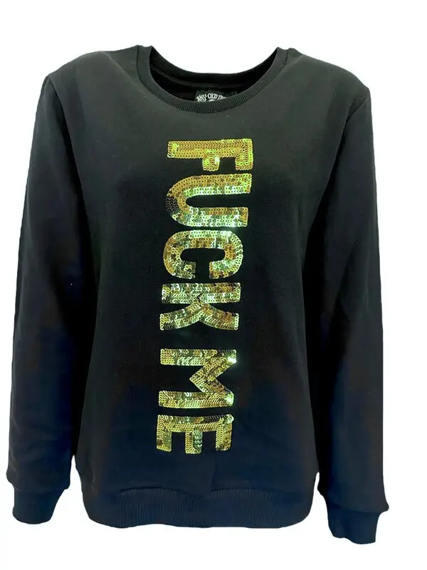 ANY OLD IRON Sequined Crewneck Sweatshirt - Black