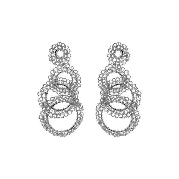 LAVISH BY TRICIA MILANEZE All Artemis Trio Crochet Drop Earrings - Silver