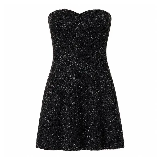 SELF-ADORE Midnight Hand-beaded Embellished Mini Dress - Black