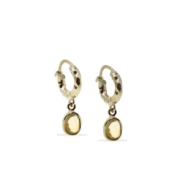 VINTOUCH ITALY Cosmo Citrine Hoop Earrings - Gold/yellow
