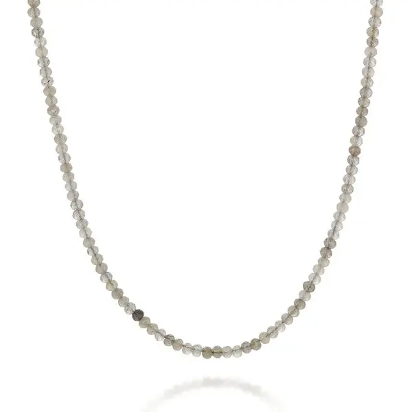 NELLOU JEWELLERY Labradorite Mini Bead Necklace - Grey