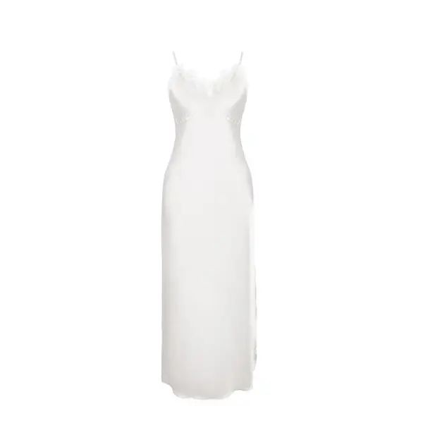 SASHA LA MER Elisabeth Silk Slip Dress - White