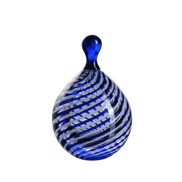 MARLETH Blue / White Sfera Filigrana Hand-blown Glass Ornament - Blue/white