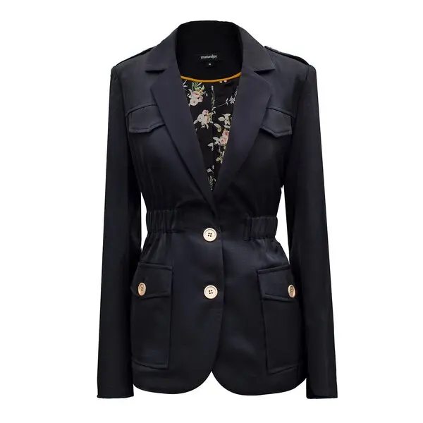SMART AND JOY Safari Blazer With Elasticated Waist