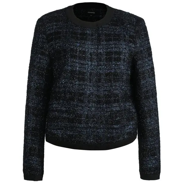 SMART AND JOY Minimalist Tartan Crop Jacket