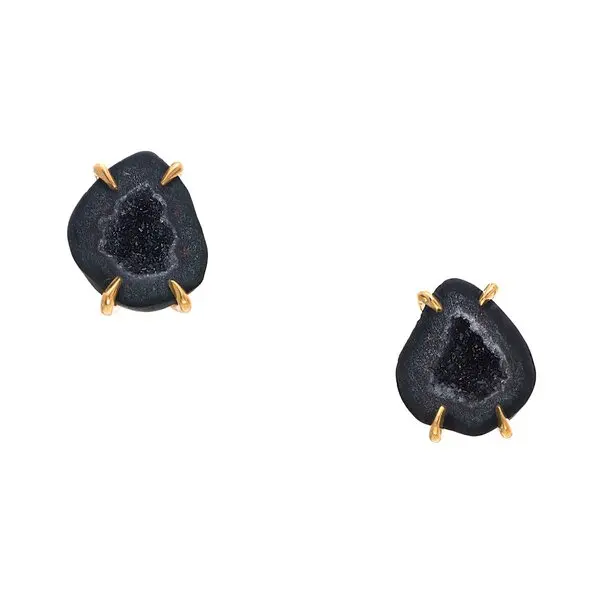 HEATHER HAWKINS Drusy Geode Earrings - Black