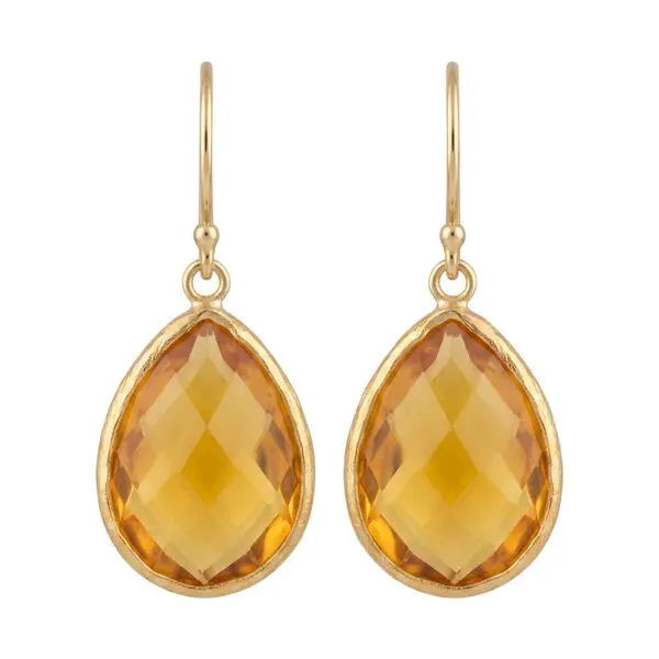 LATELITA Petite Citrine Hydro Drop Earrings - Gold