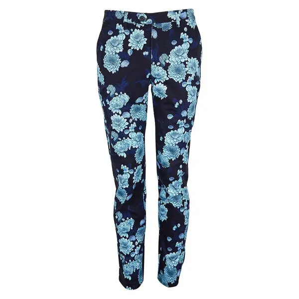 LORDS OF HARLECH Jack Serious Floral Pant Navy - Blue