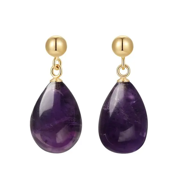 KATY FAYE Amethyst Drop Earrings - Yellow