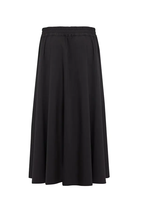EXQUISE Pleated Midi Skirt With Pockets