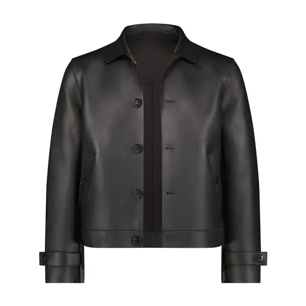 GEORGE PATRICK Bonded Leather Laser Cut Jacket