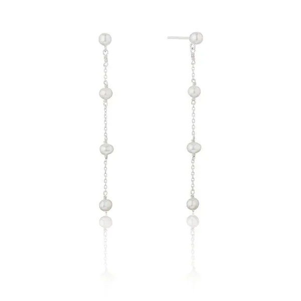 LILY & ROO Four Pearl Drop Earrings - Silver