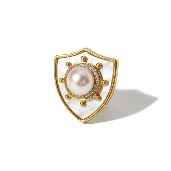 NINEMOO Guardian Pearl Brooch - Gold